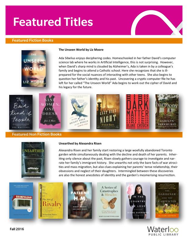 Featured Titles: Fall 2016 – Check it out